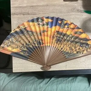 Accents | Colorful Decorative Ancient Japan Scene Hand Paper Fan | Poshmark